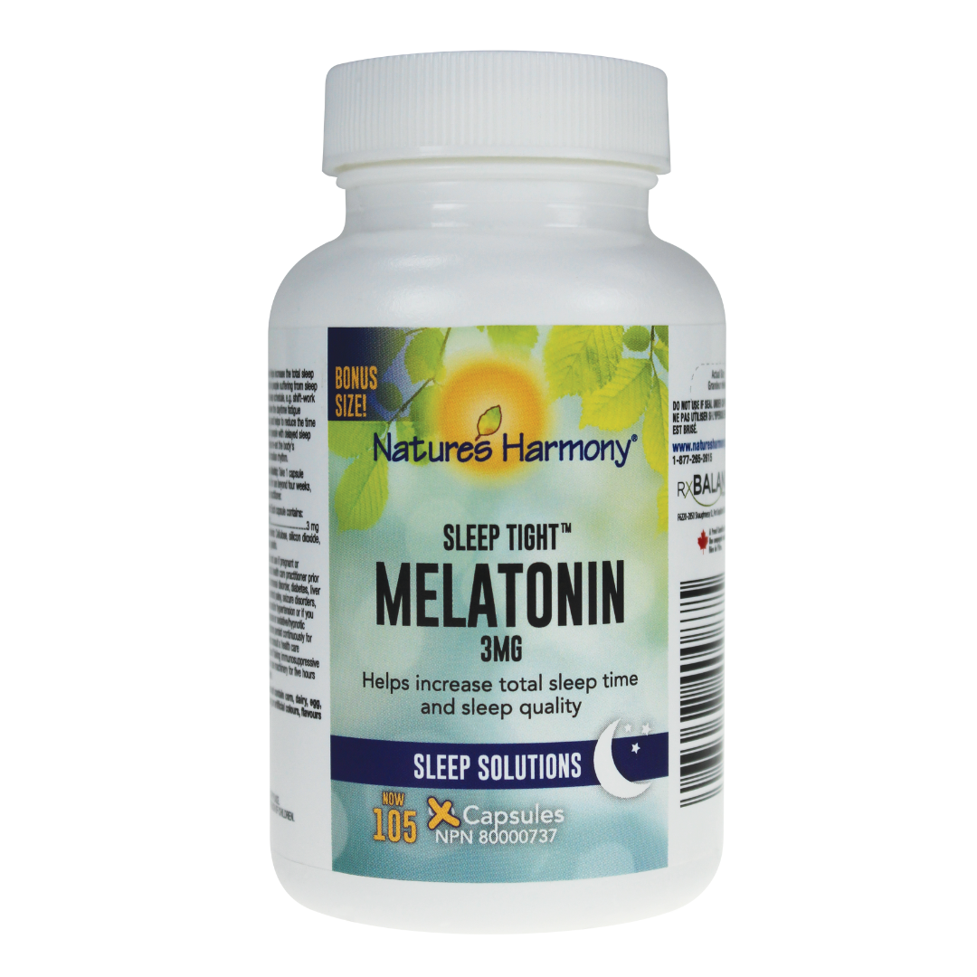 Sleep Tight™ Melatonin 3mg 105 Capsules - 400870 – Nature's Harmony